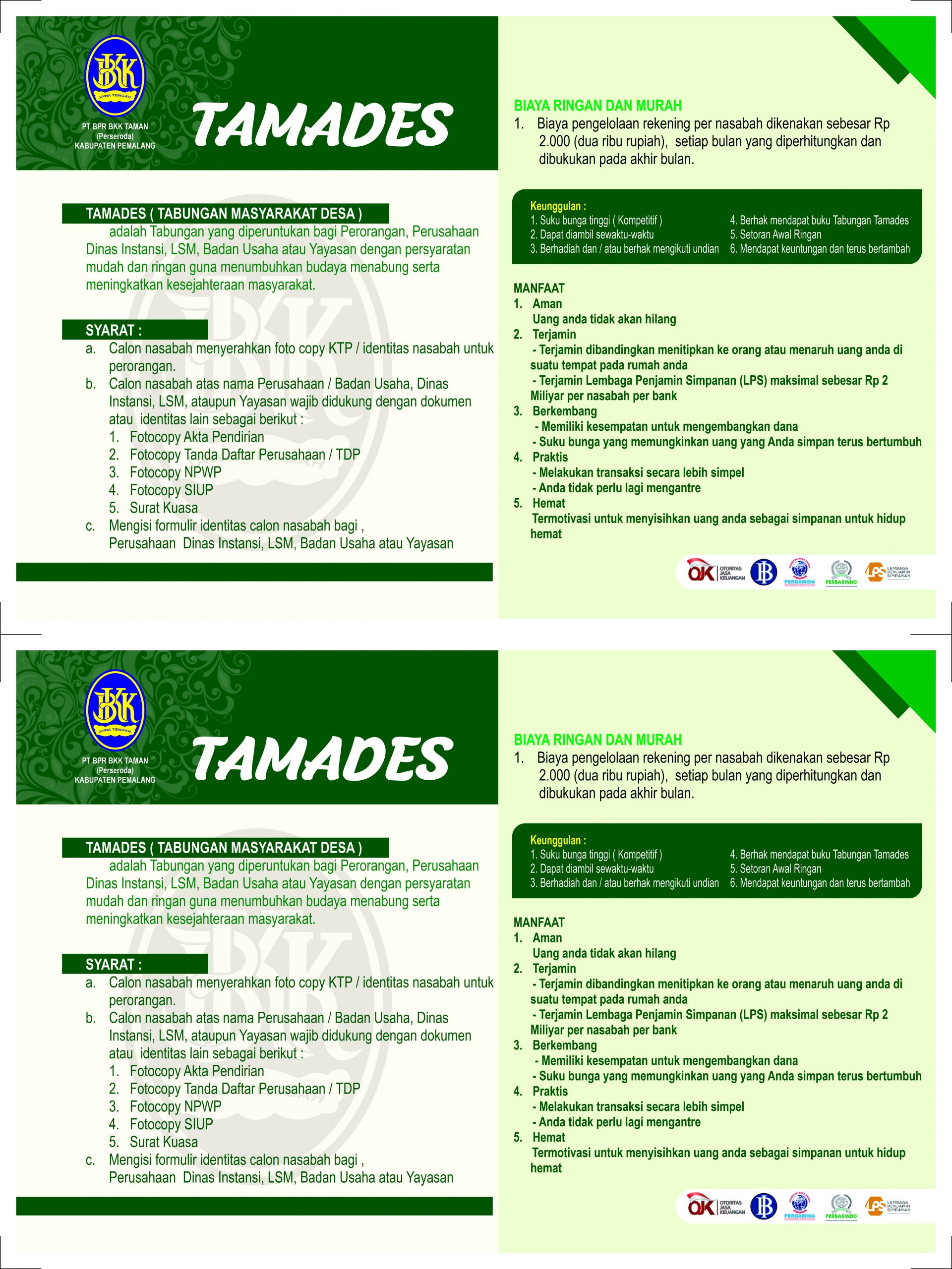 TAMADES - PT BPR BKK TAMAN (Perseroda)